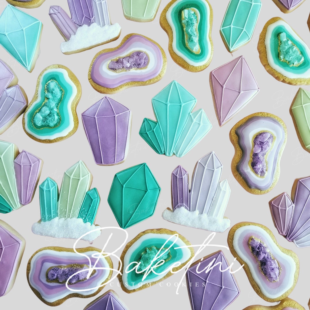 Crystals Gems Geodes Cookies 1 Dozen Born to Sparkle Diamond Crystals ...