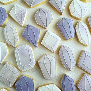 Gemstone Cookies 1 Dozen Born to Sparkle Diamond Crystals Geo Heart You ...