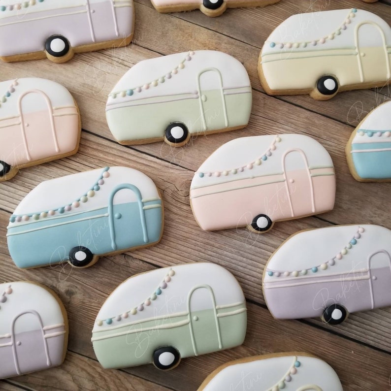 Camper Cookies Glamping Cookies Retro Camper Rustic - Etsy