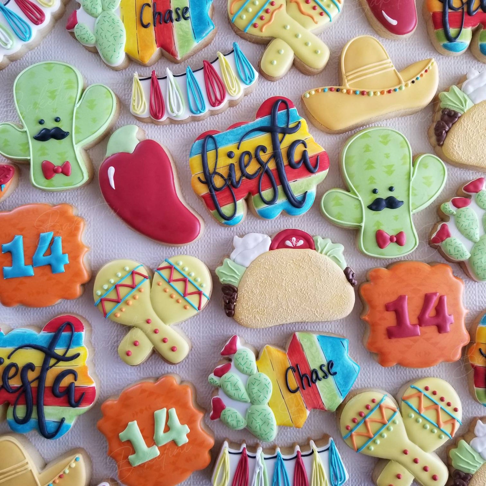 Fiesta Birthday Cookies 2 Dozen Taco Cactus Sombrero Maracas - Etsy