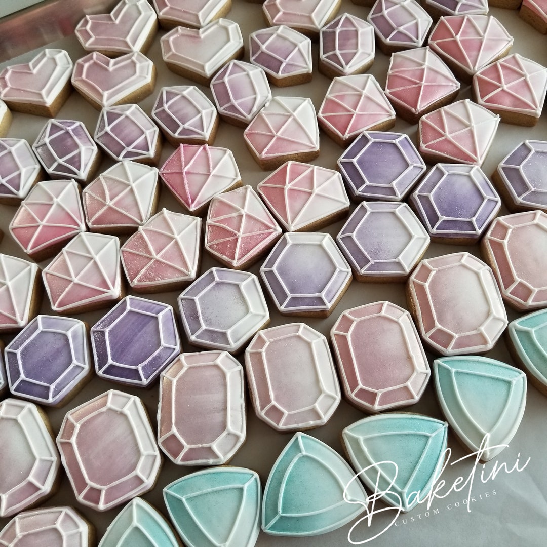 Gemstone Mini Cookies 3 Dozen Pastel Gems Shine Bright Like A Diamond ...