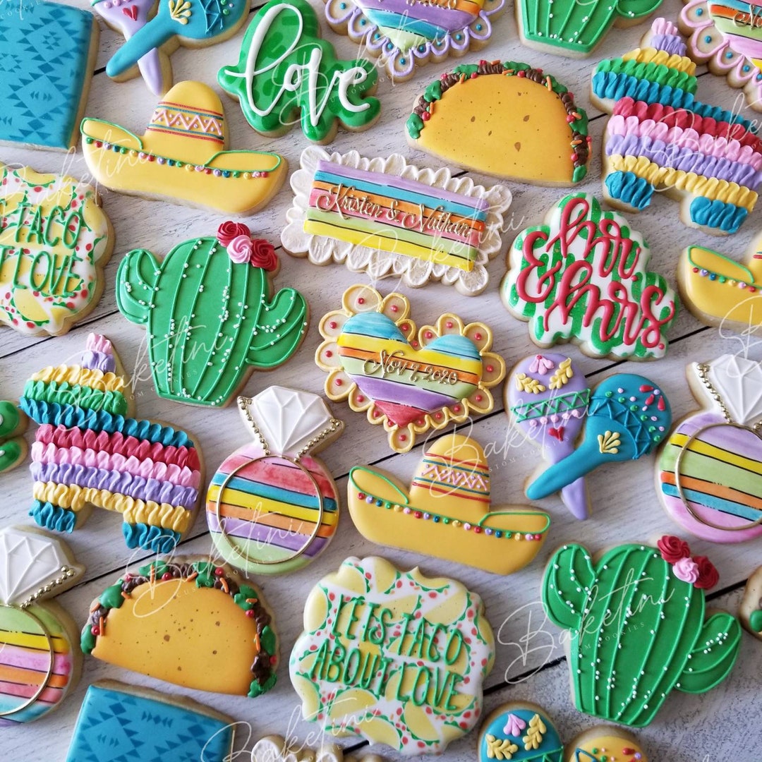 Fiesta Wedding Cookies 2 Dozen Let's Taco Bout Love Bridal Shower ...