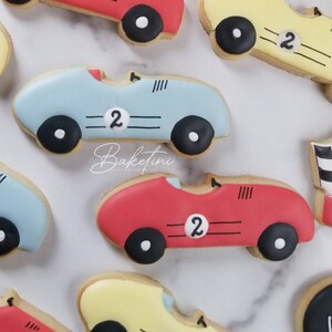 Race Car Cookies 1 Dozen Any Color Retro Vintage Car Racing Theme Two ...