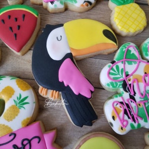 Toucan Cookies 1 Dozen Tropical Tutti Frutti Fruit 2nd Birthday Party ...