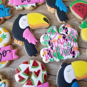 Tutti Frutti Cookies 2 Dozen Second Birthday Tropical Toucan Fruity Two ...
