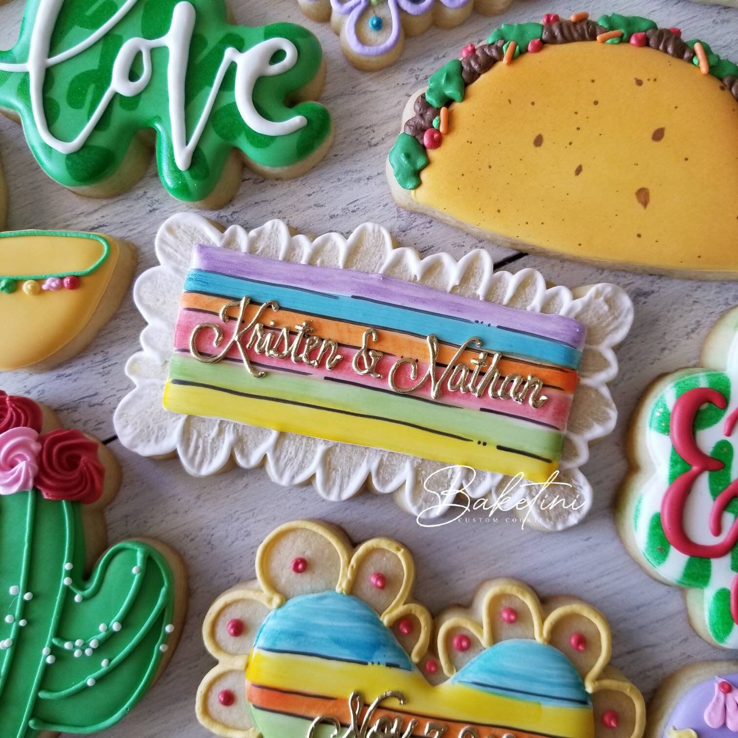 Fiesta Wedding Cookies 2 Docenas / Let's Taco Bout Love | Etsy