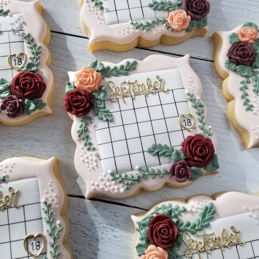 Save the Date Cookies Floral Wedding Cookies Bridal Shower Engagement ...
