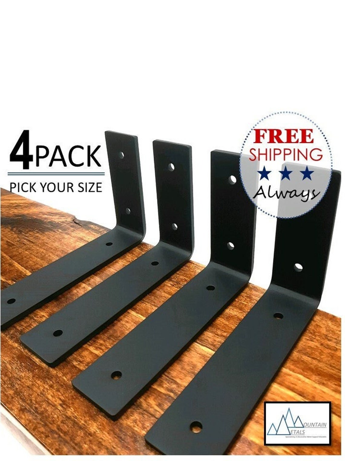 4-pack Metal Shelf Brackets Iron Shelf Brackets Modern Shelf - Etsy