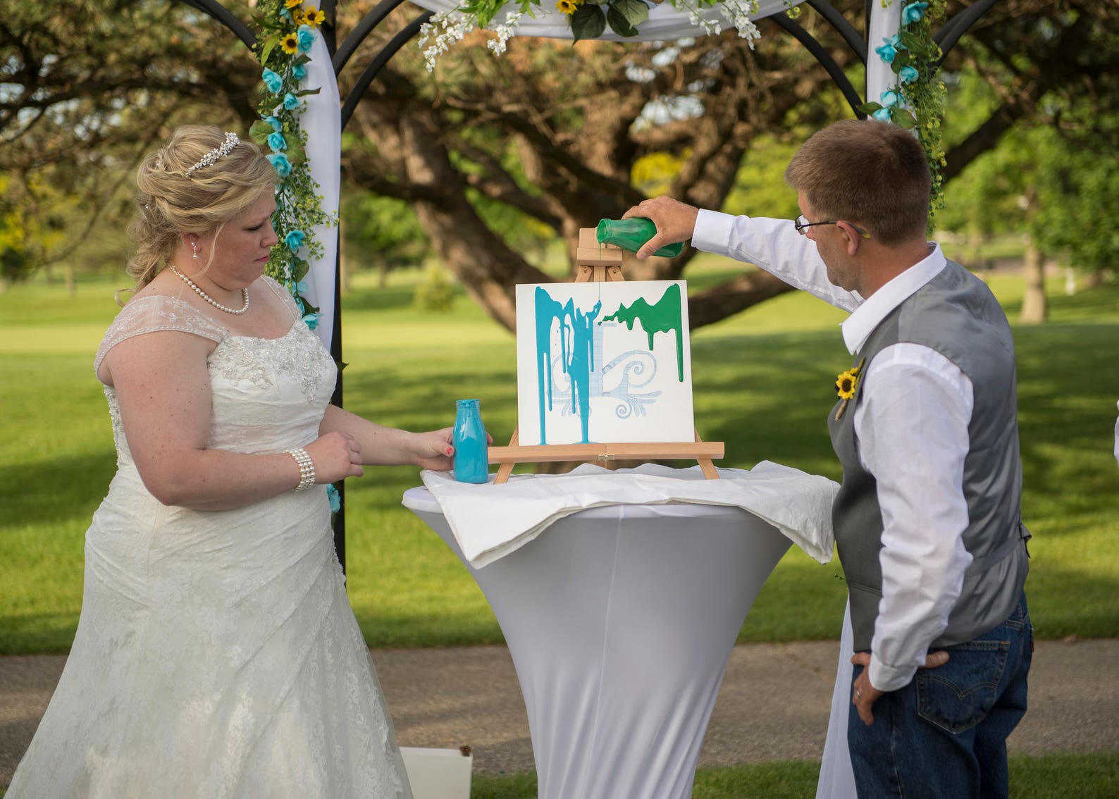 Unity Ceremony Painting With Easel Stand (w/ Established Year); Wedding ...