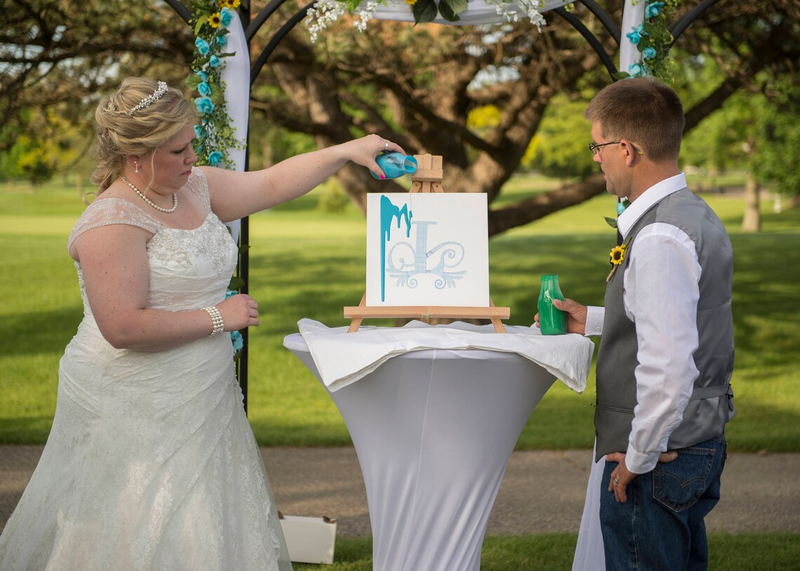 Unity Ceremony Painting With Easel Stand (w/ Established Year); Wedding ...