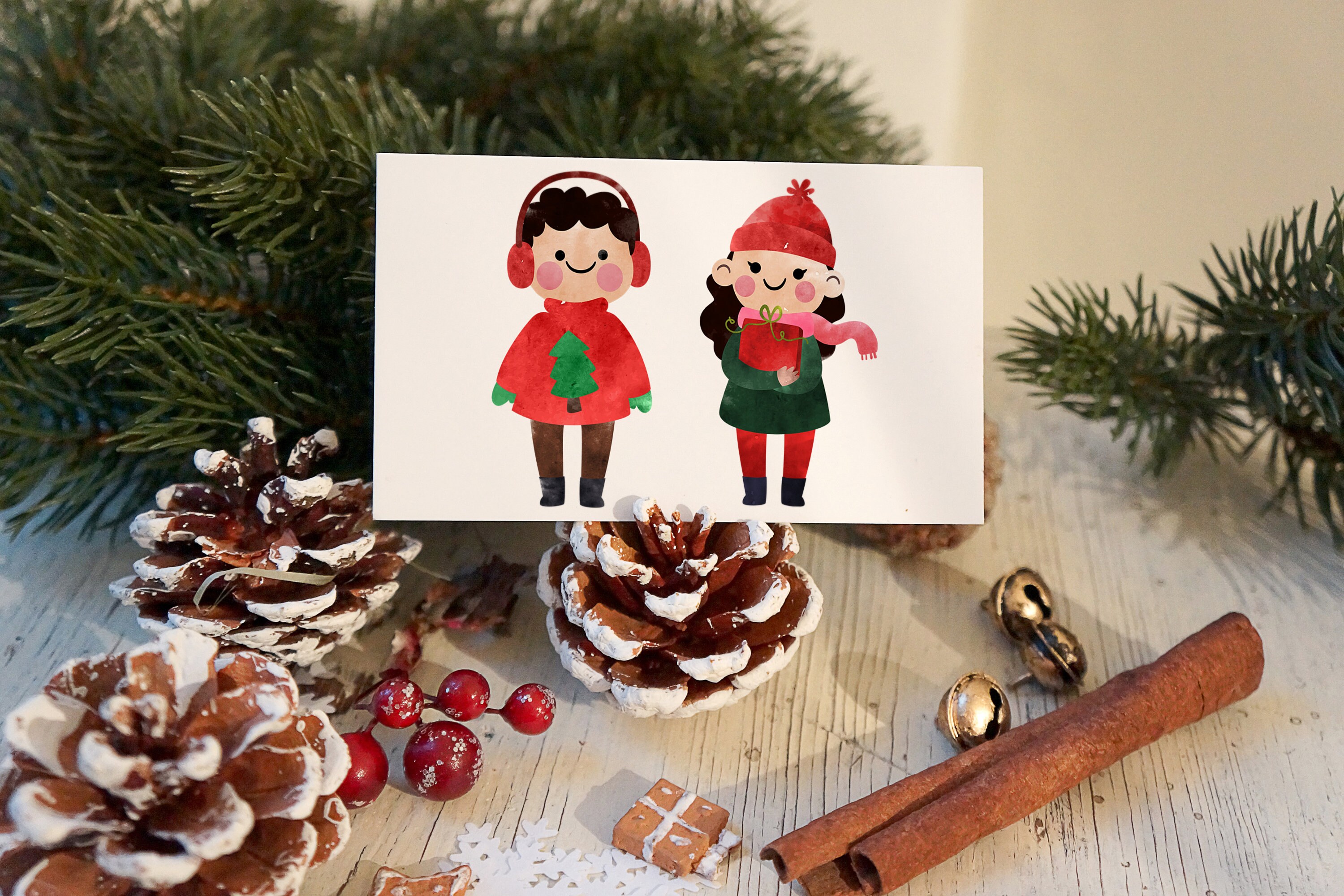 Christmas Clipart Little Boy & Girl PNG Personal and Commercial Use - Etsy