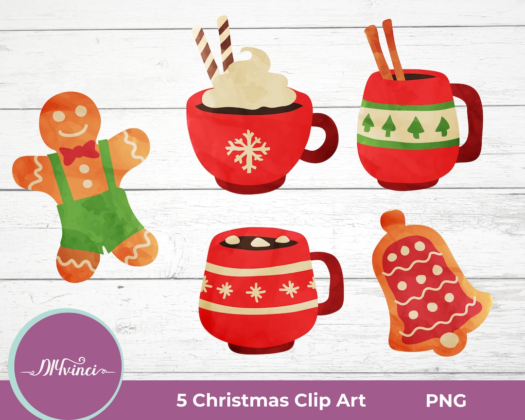 Christmas Clipart Hot Chocolate & Cookies - PNG - Personal and ...