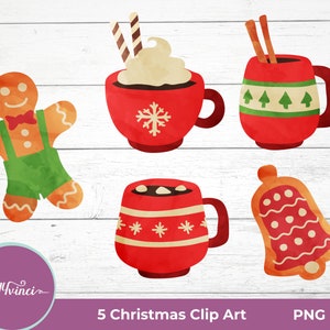 Christmas Clipart Hot Chocolate & Cookies - PNG - Personal and ...