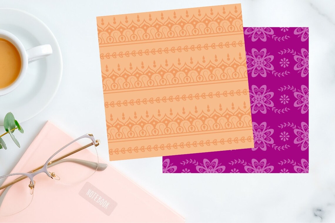 Seamless Indian Style Digital Paper Pack 10 JPEG Personal & Commercial ...