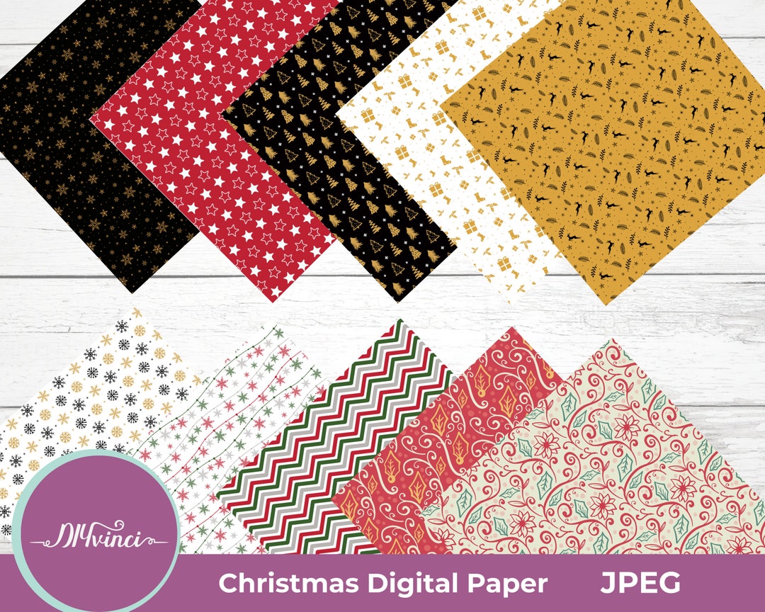 10 Seamless Christmas Digital Paper Patterns - JPEG - Personal ...
