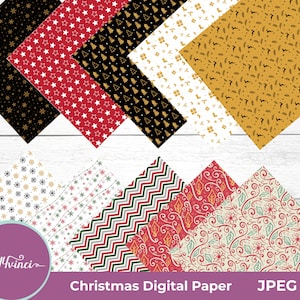 10 Seamless Christmas Digital Paper Patterns - JPEG - Personal ...