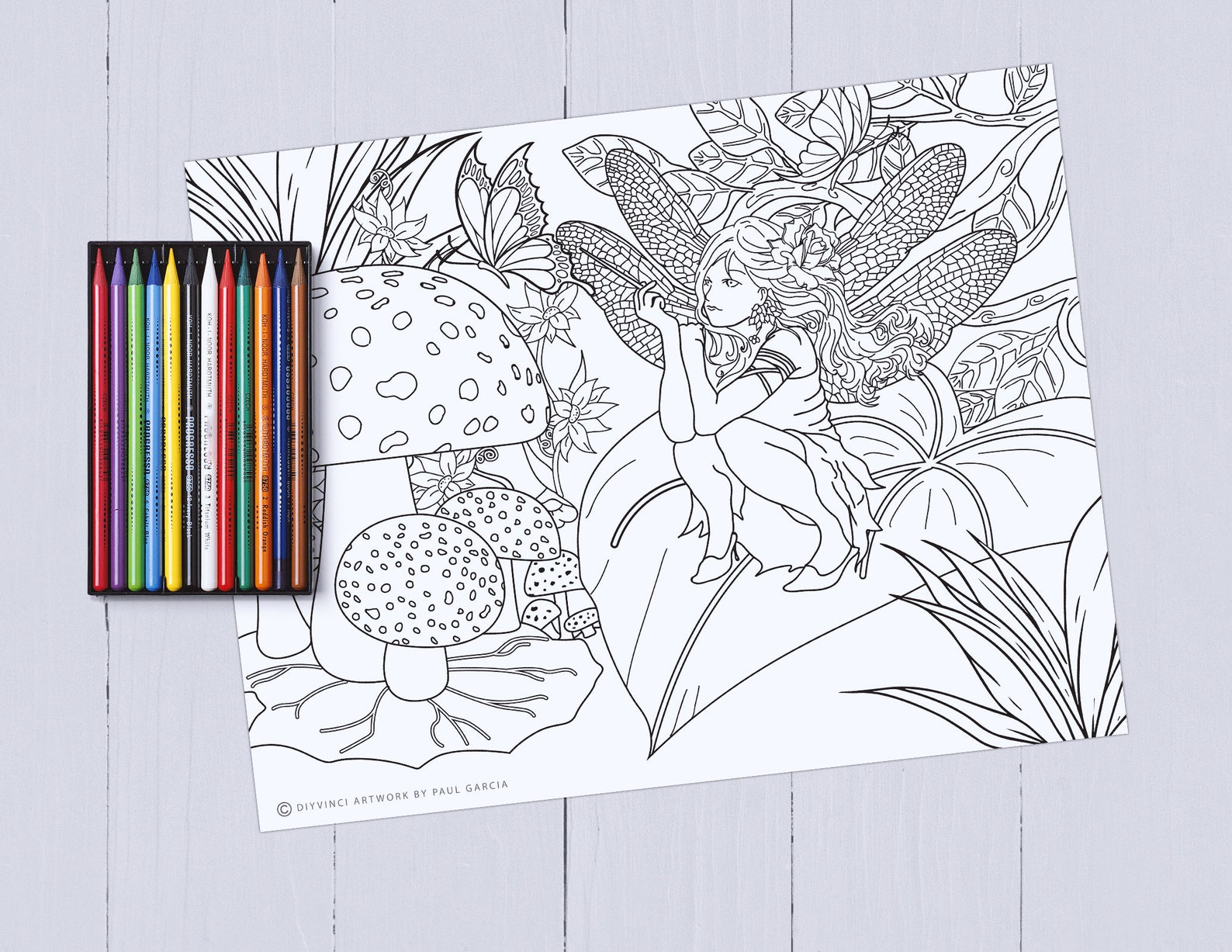 Fairy Garden Adult Coloring Printables - Etsy