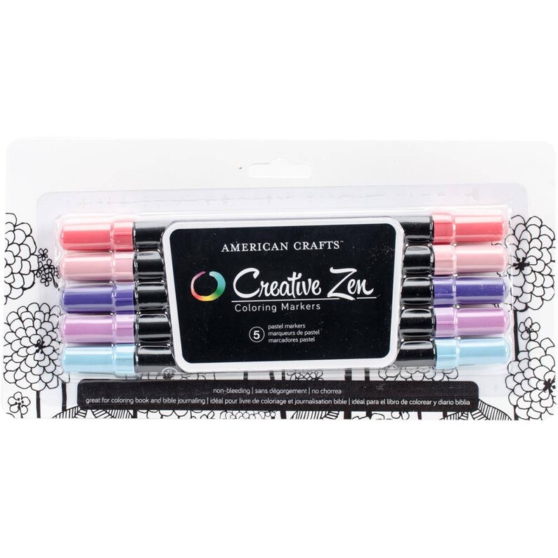 American Crafts Color Book Coloring Markers- 5 Pack Pastel - Etsy