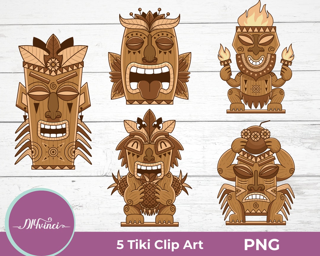 5 Tiki Clip Art - PNG - Personal & Commercial Use - Etsy