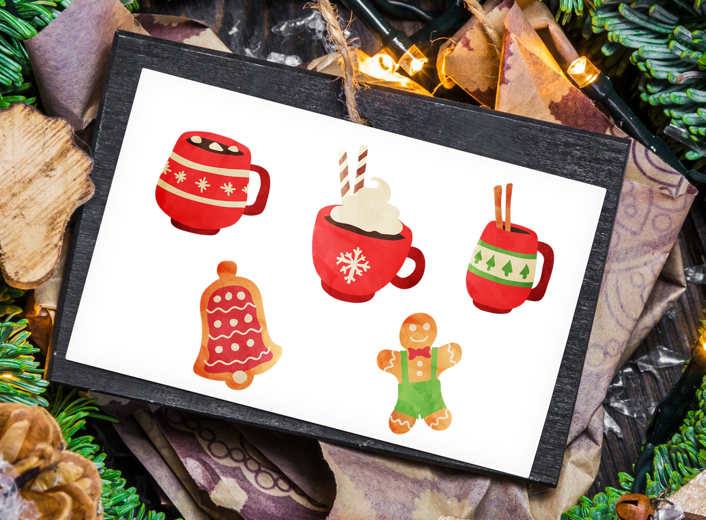 Christmas Clipart Hot Chocolate & Cookies - PNG - Personal and ...