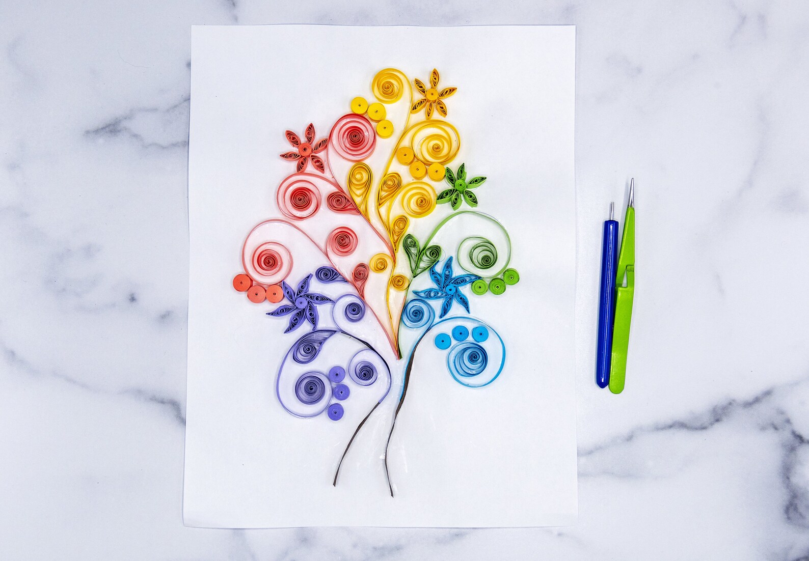 Colorful Tree Quilling Pattern - Etsy