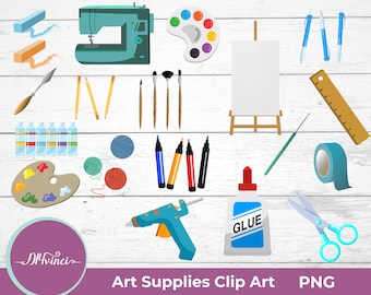 Art Supplies Clipart Art Supplies Clip Art Painting - Etsy