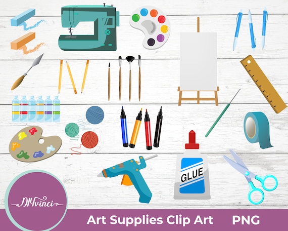 Art and Craft Supplies Clip Art 18 PNG Personal & | Etsy