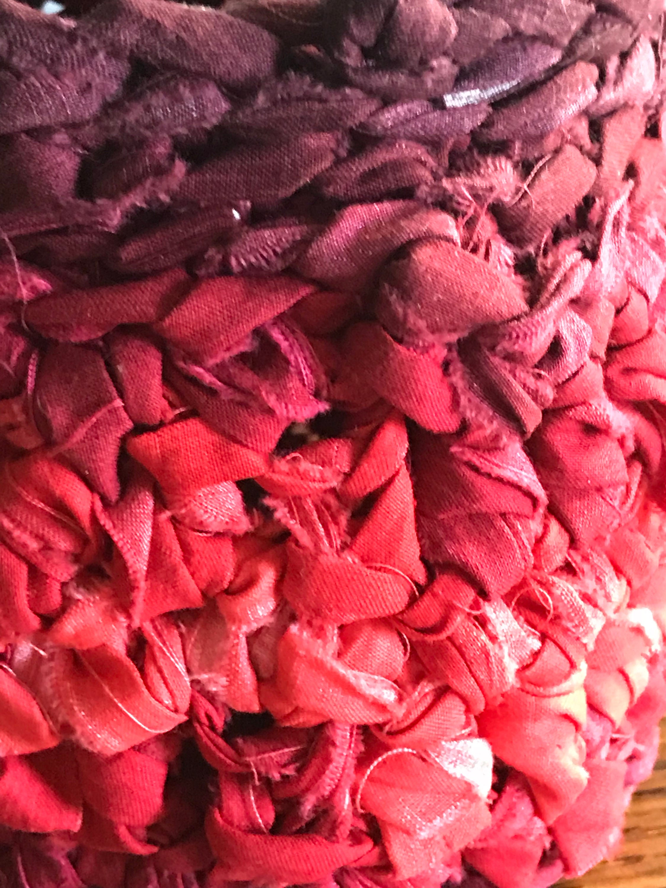 Red Fabric Basket, Crocheted Container, Housewarming Gift - Etsy