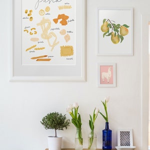 Pasta Art Print, Kitchen Wall Decor, Pasta Artwork, Food Decor, Pasta ...
