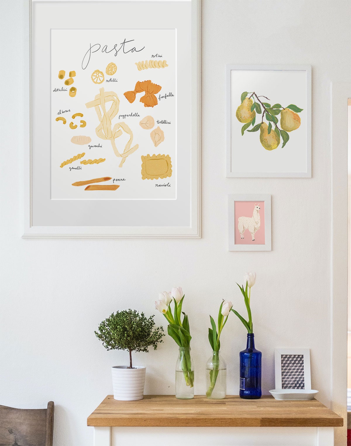 Pasta Art Print Kitchen Wall Decor Pasta Artwork Food | Etsy