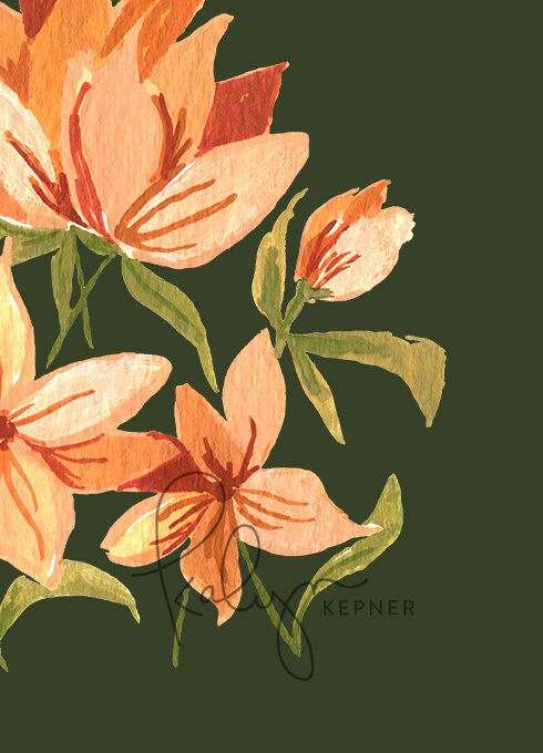 Painted Flower Print, Floral Wall Decor, Painted Botanical Art, Bedroom ...