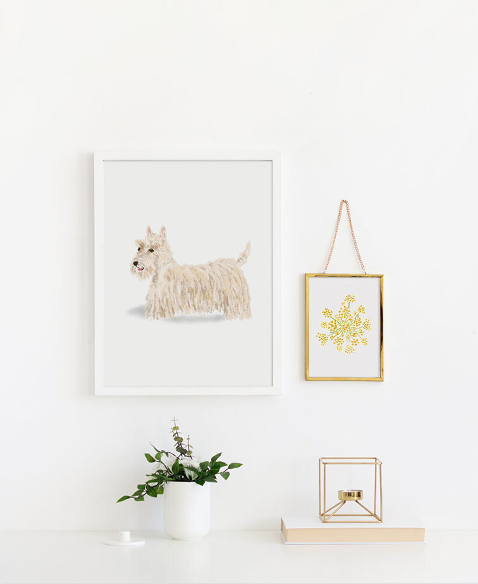 Scottish Terrier Art Print Scottie Dog Illustration Pet - Etsy