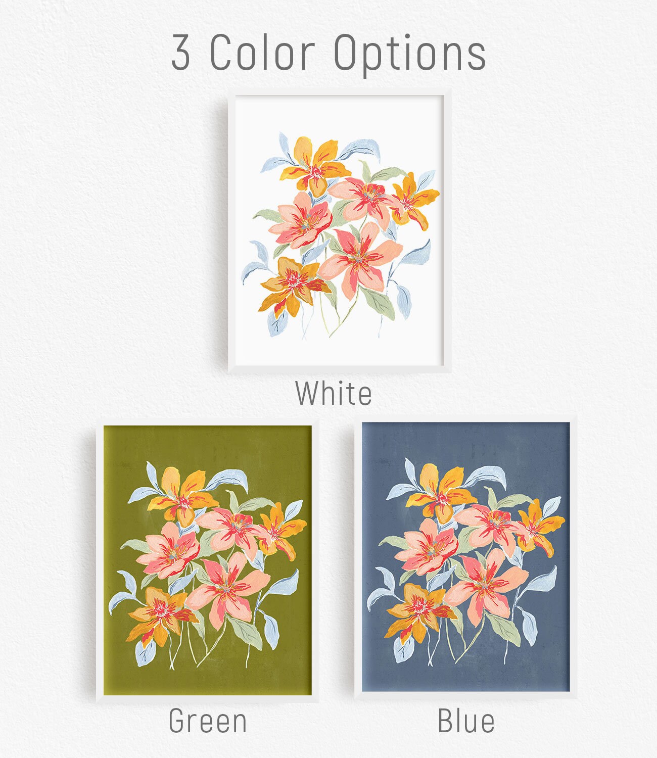 Colorful Flower Art Print Botanical Wall Art Floral Print - Etsy