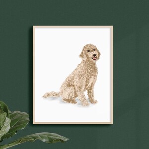 Goldendoodle Art Print, Goldendoodle Dog Portrait, Goldendoodle Artwork ...