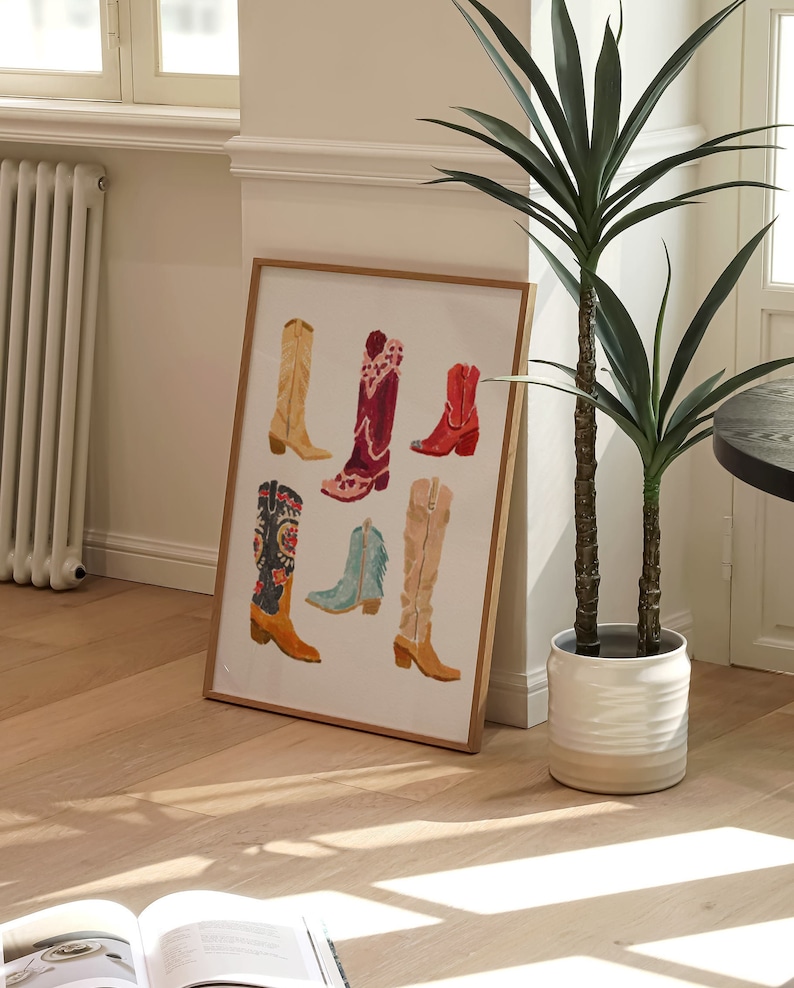 Cowboy Boots Art, Cowgirl Boots Artwork, Country Western Decor Wall ...