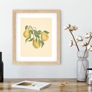 Pear Art Print, Kitchen Decor, Pear Artwork, Food Decor, Fruit Art ...