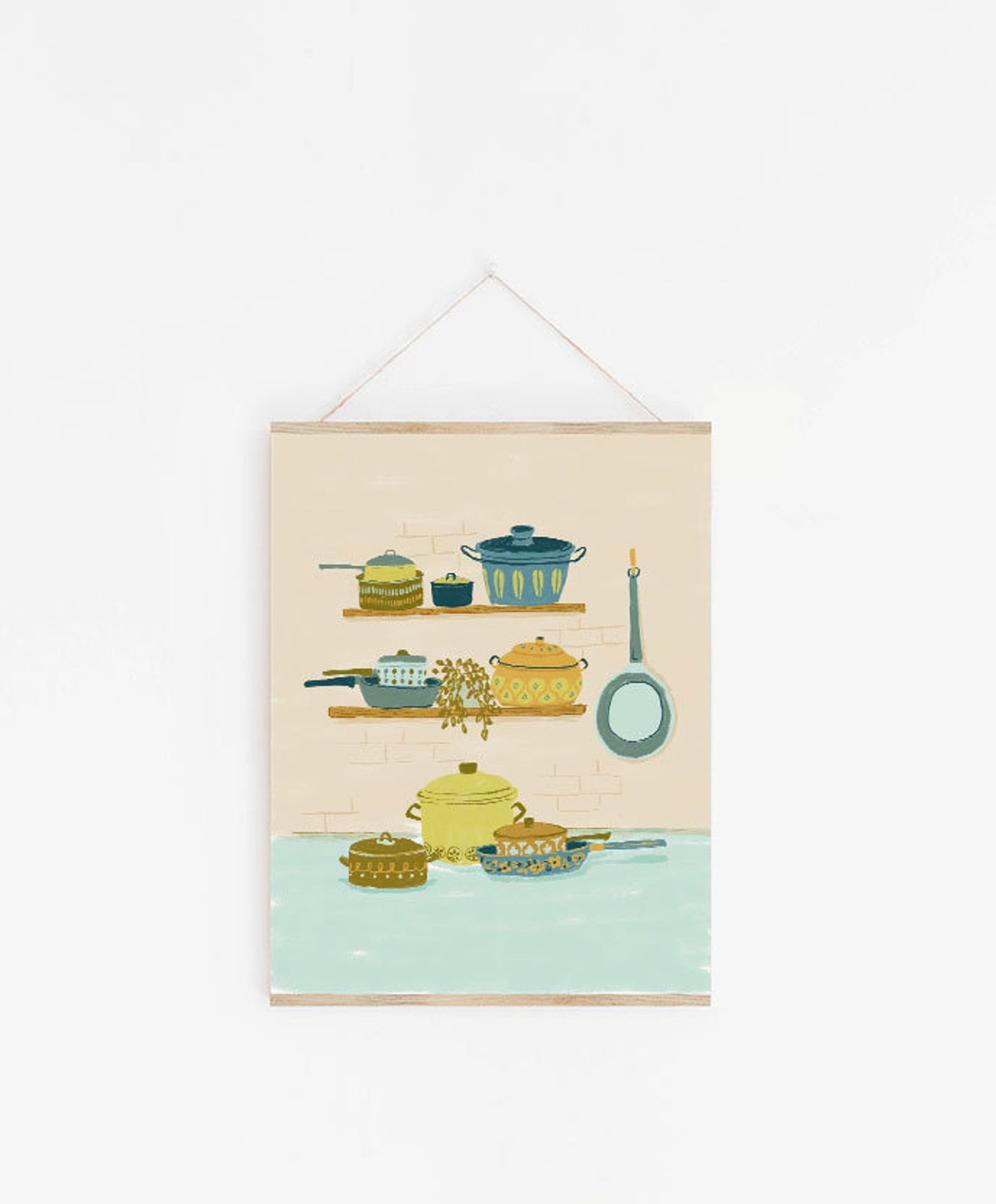 Kitchen Wall Art Vintage Cookware Art Print Midcentury - Etsy