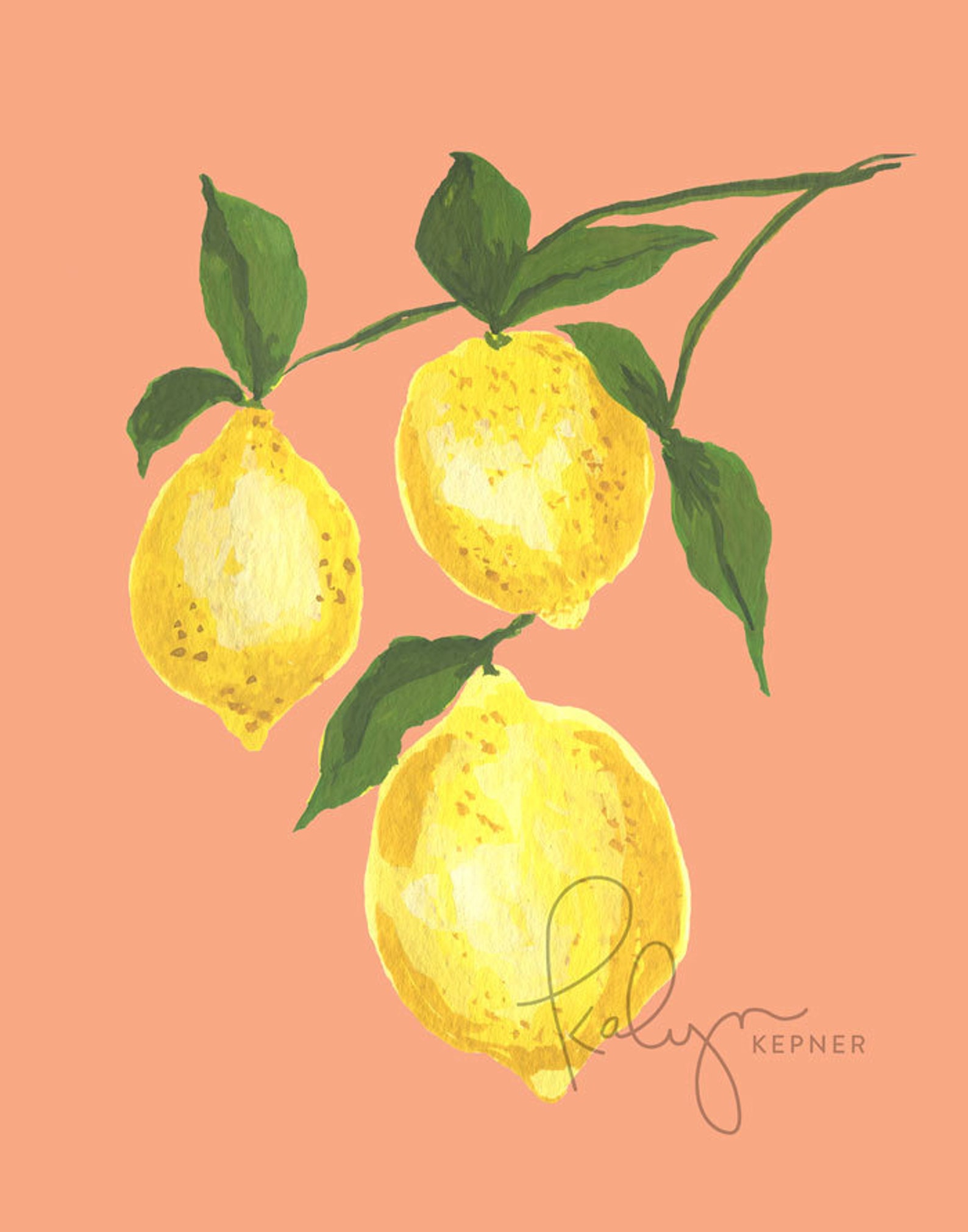 Lemon Decor, Lemon Print, Kitchen Wall Decor, Lemon Artwork, Food Decor ...