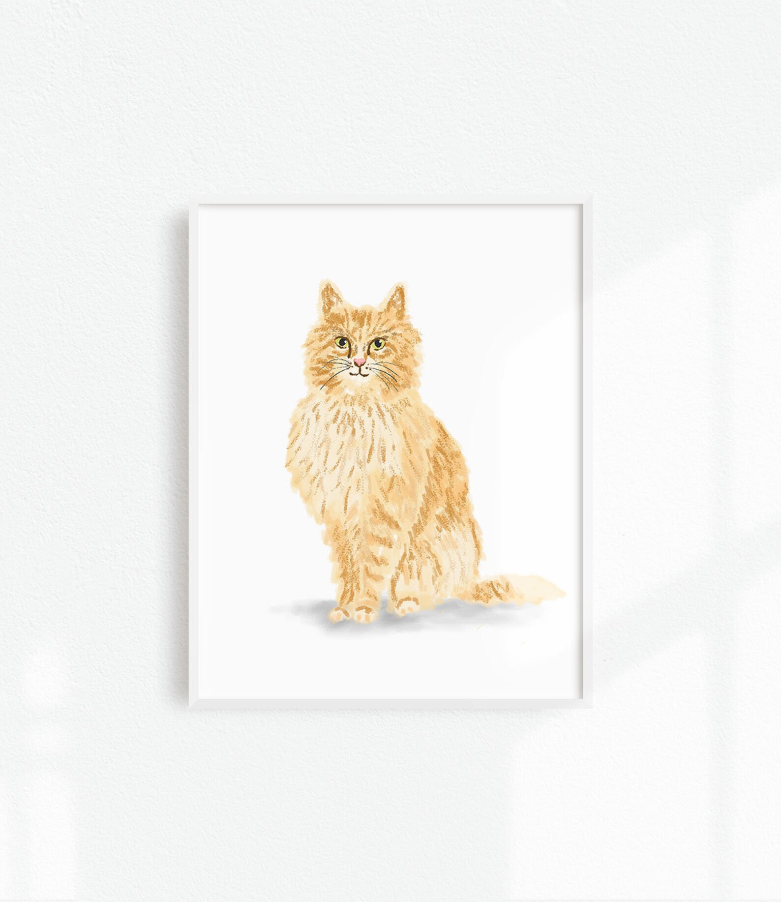Orange Cat Art Print Cat Illustration Pet Portrait Cat | Etsy