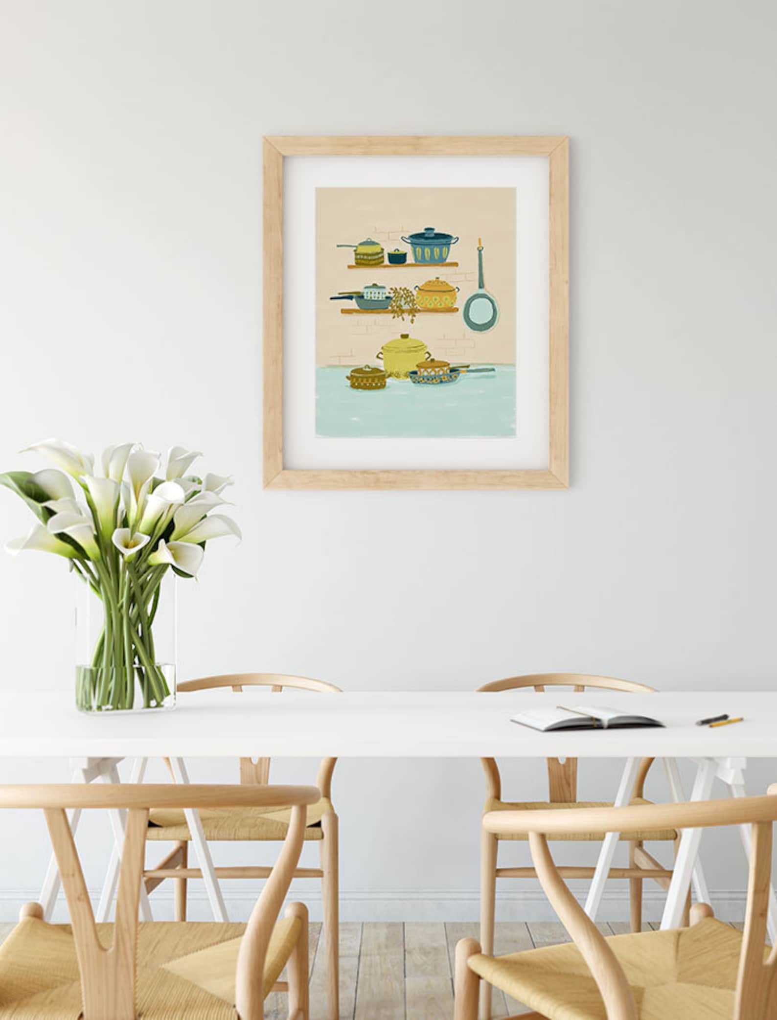 Kitchen Wall Art Vintage Cookware Art Print Midcentury - Etsy