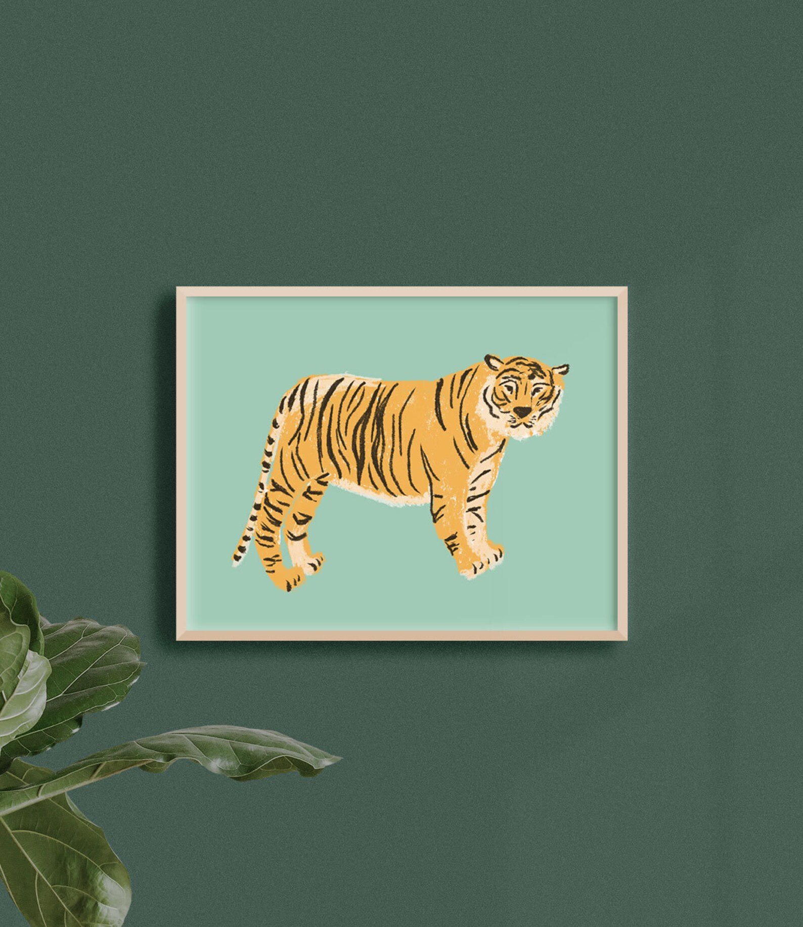 Jungle Tiger Print, Horizontal Tiger Art Print, Jungle Nursery Decor ...