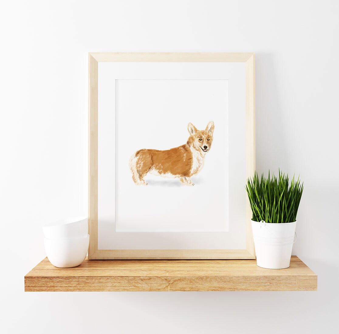 Corgi Art Print Dog Art Pet Portrait Corgi Artwork Dog Art | Etsy