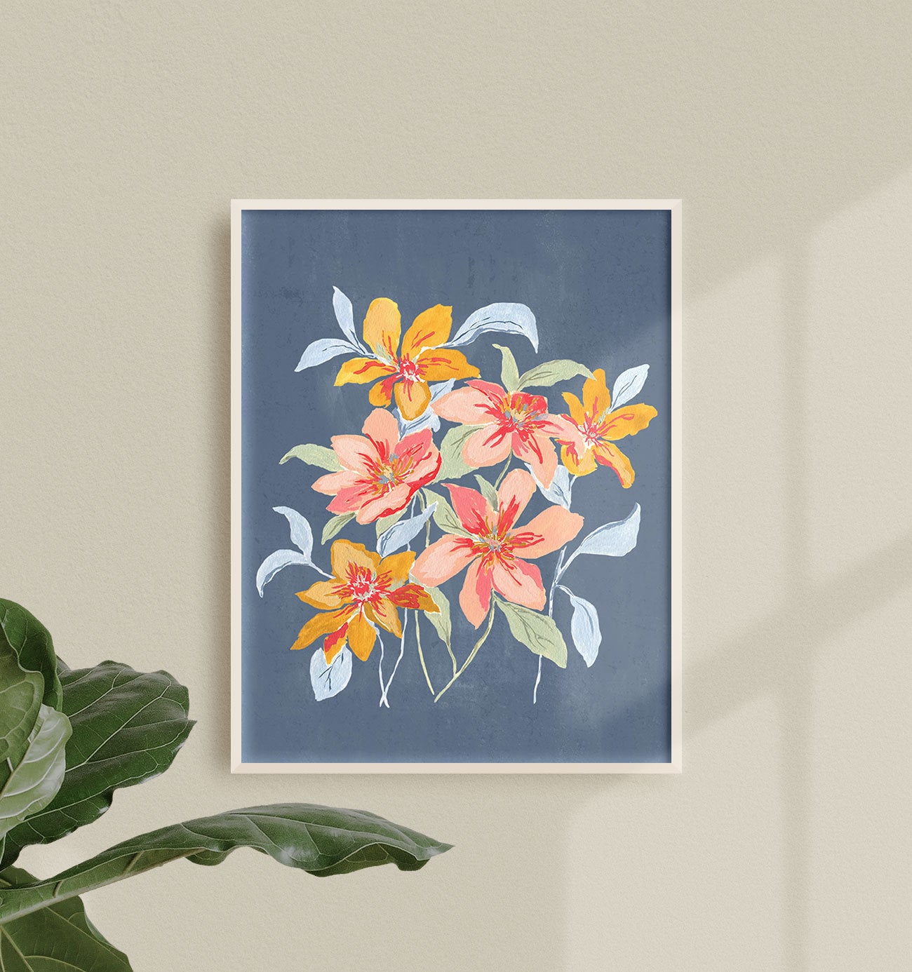 Colorful Flower Art Print Botanical Wall Art Floral Print | Etsy