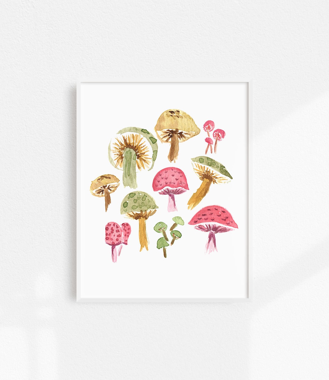 Aquarelle Champignon Art Mural, Décoration intérieure dautomne ...