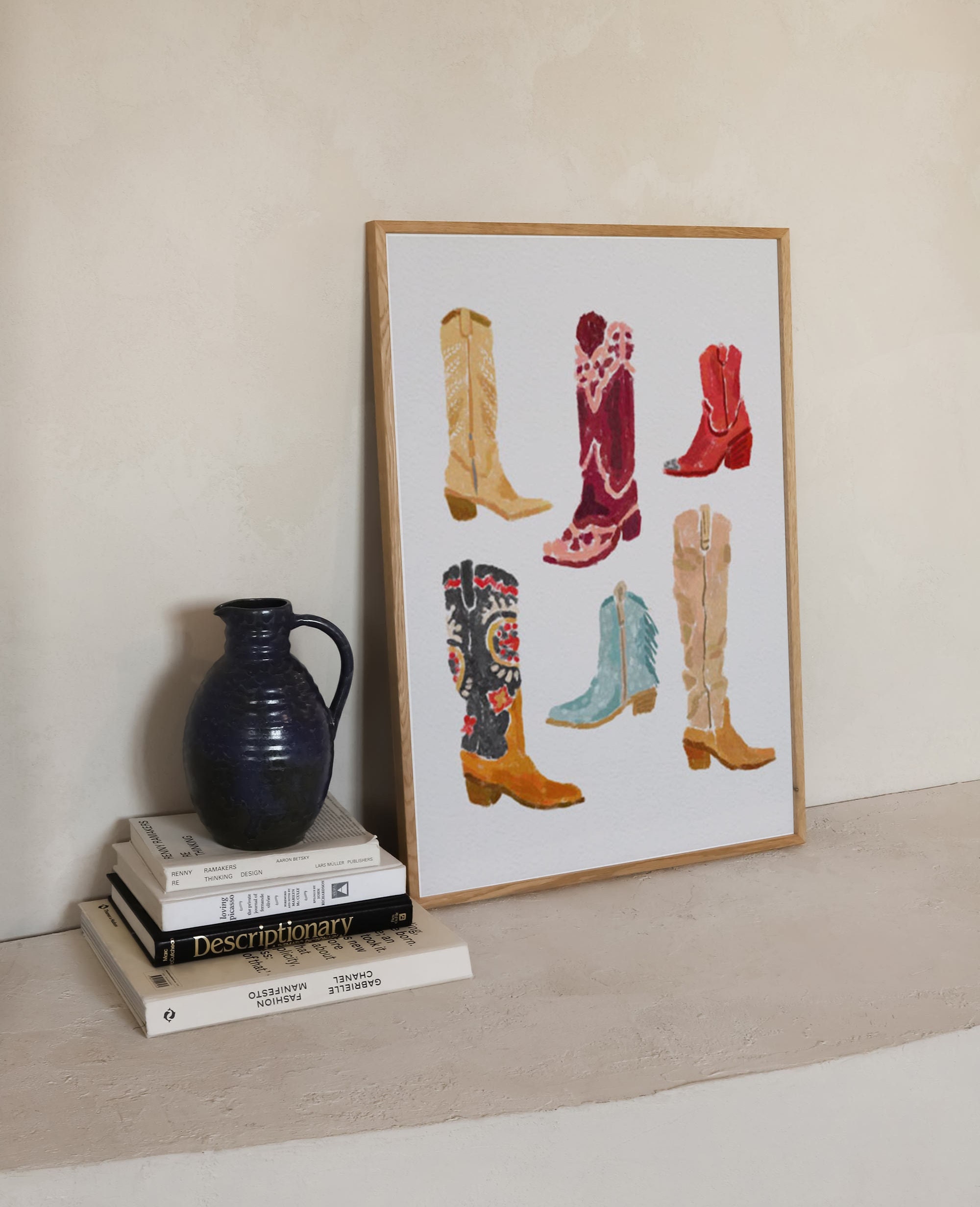 Cowboy Boots Art, Cowgirl Boots Artwork, Country Western Decor Wall ...