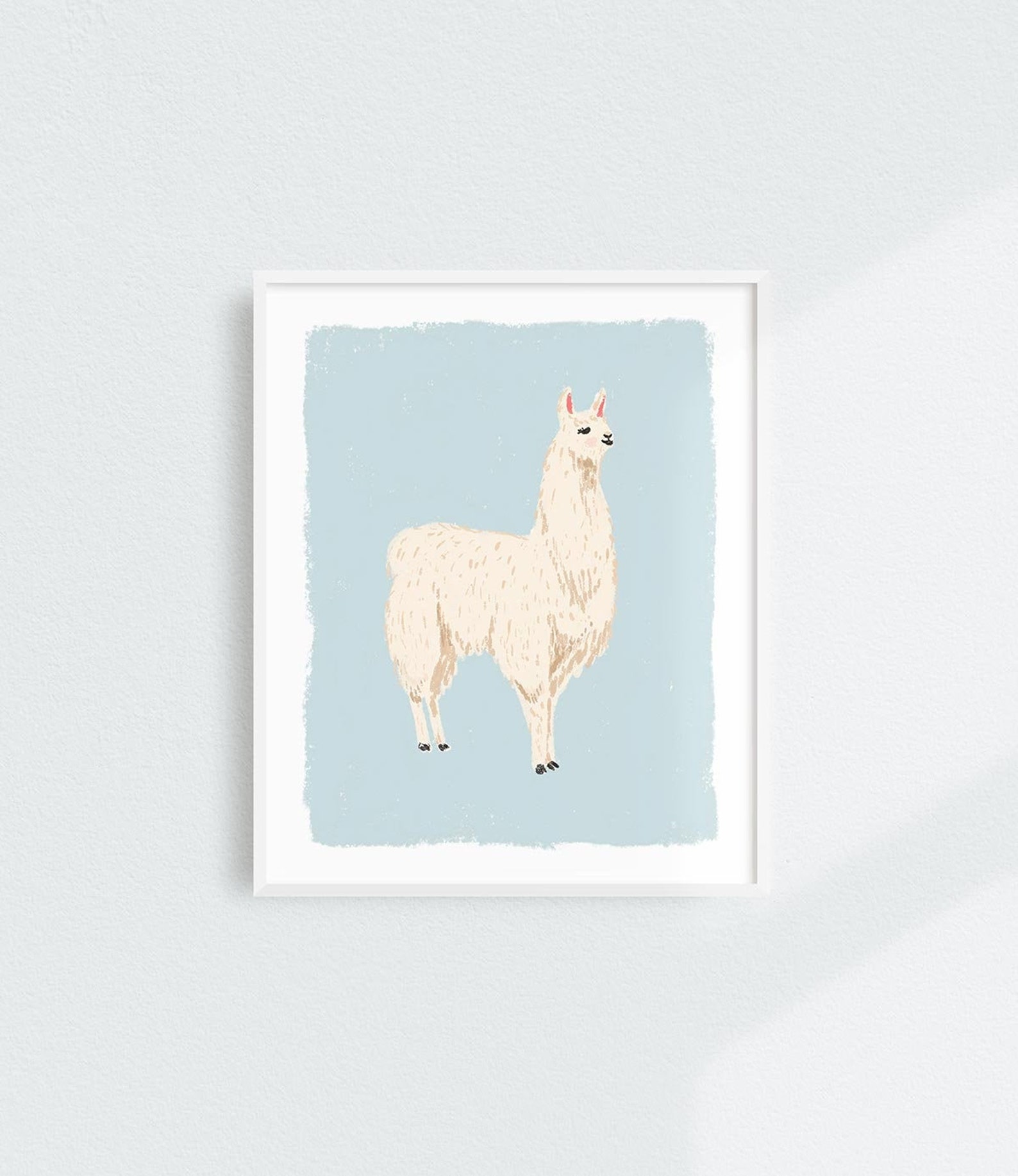 Llama Art Print Alpaca Artwork Blue Wall Art Llama Wall - Etsy