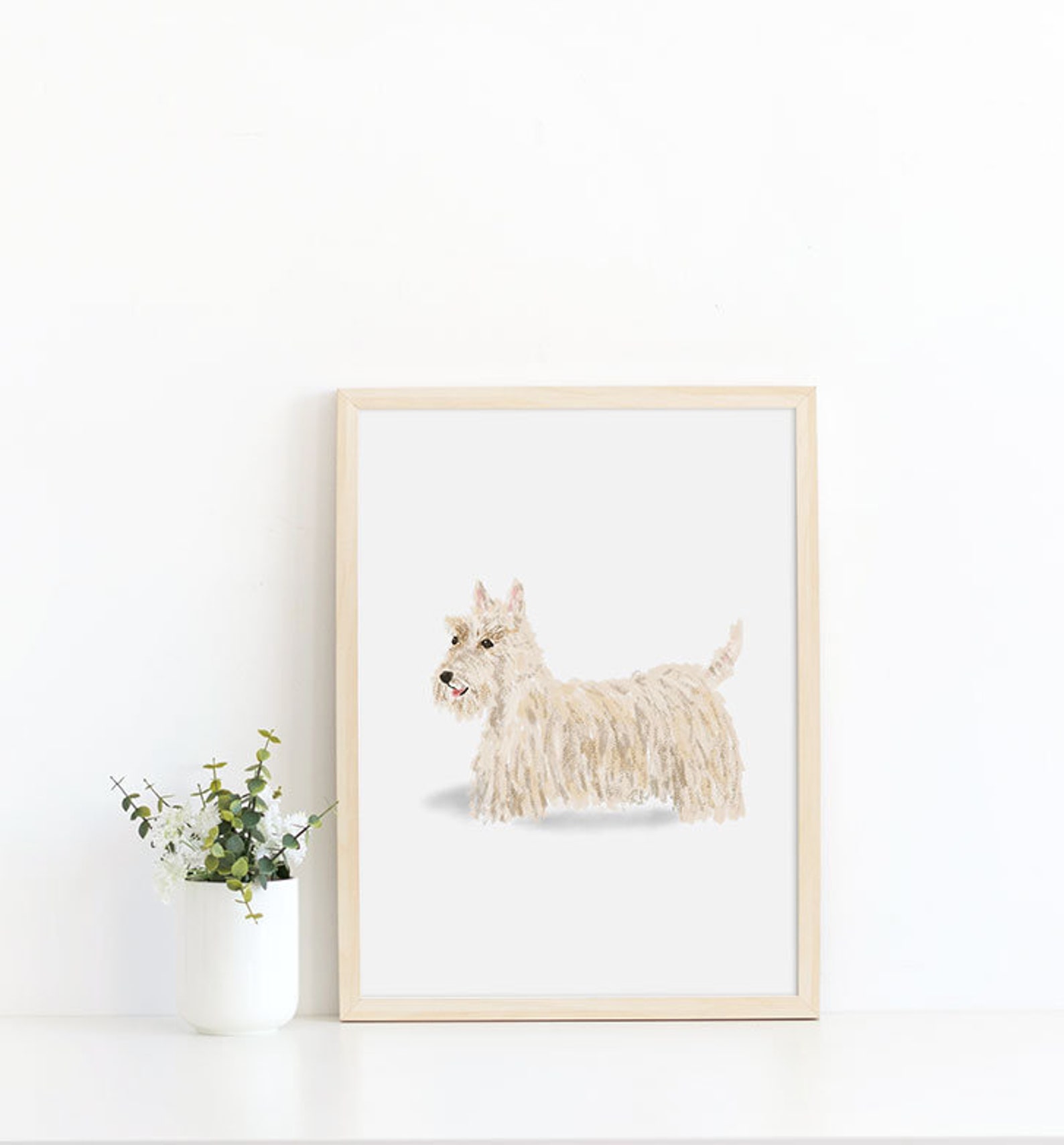 Scottish Terrier Art Print Scottie Dog Illustration Pet - Etsy