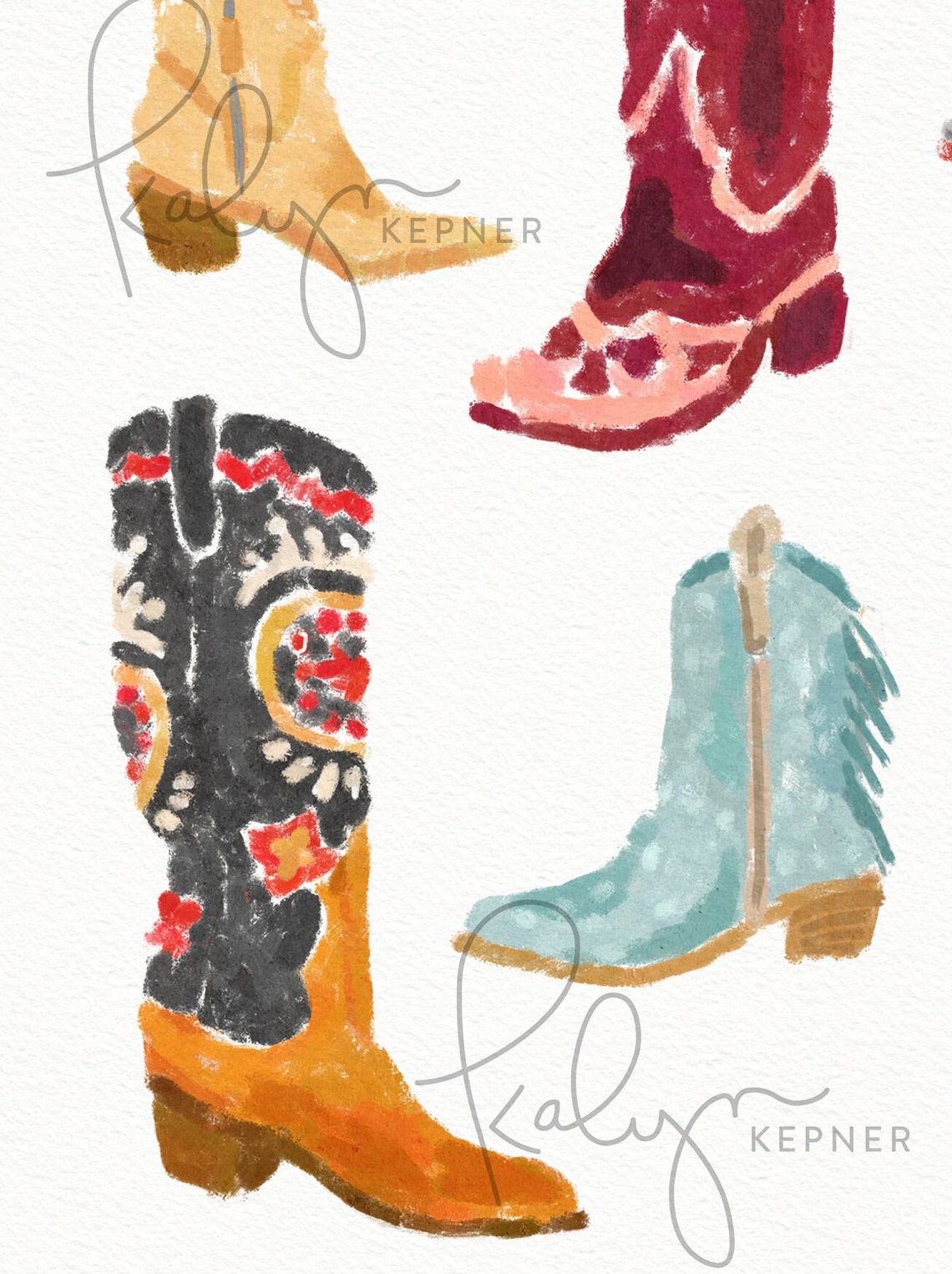 Cowboy Boots Art, Cowgirl Boots Artwork, Country Western Decor Wall ...