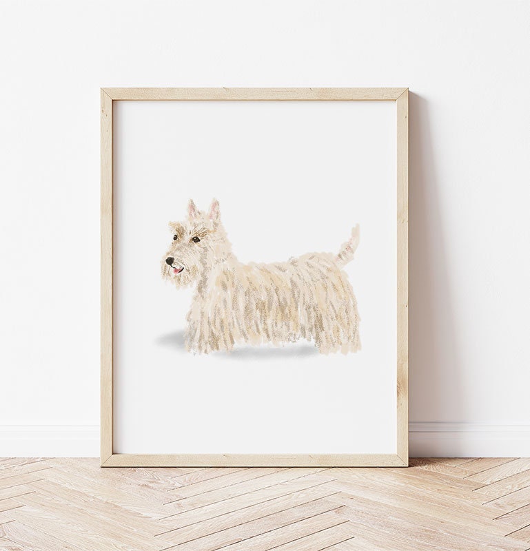 Scottish Terrier Art Print Scottie Dog Illustration Pet - Etsy