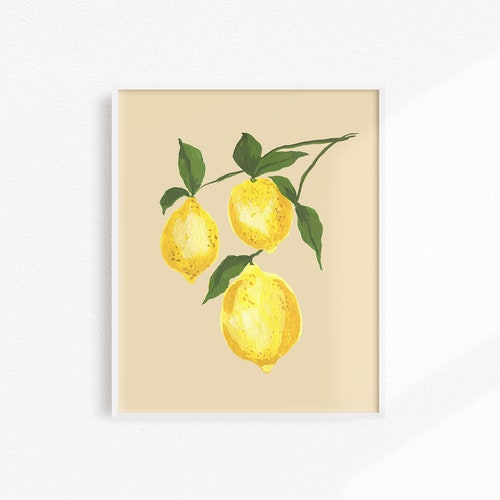 Lemon Decor Lemon Print Kitchen Wall Decor Lemon Artwork - Etsy